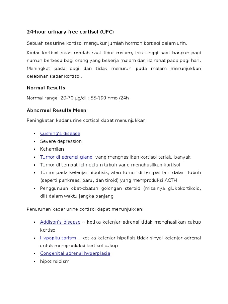 24-Hour Urinary Free Cortisol (UFC) | PDF | Kesehatan Holistik