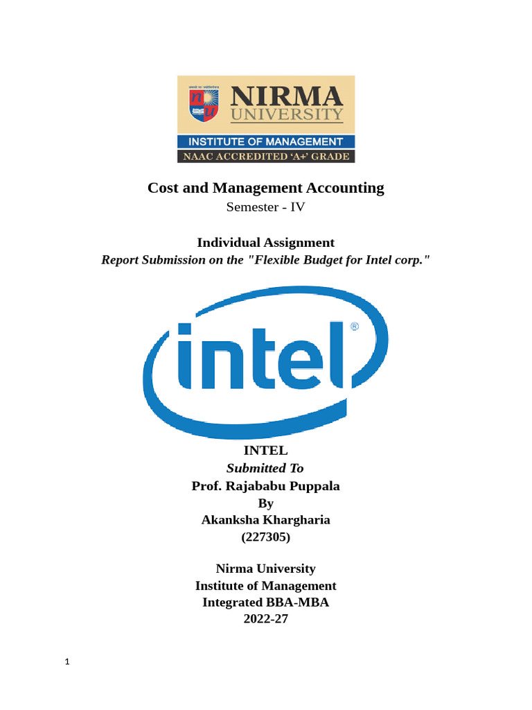 CMA - IND ASG - Akanksha Khargharia - 227305 | PDF | Intel | Cost Of Goods Sold