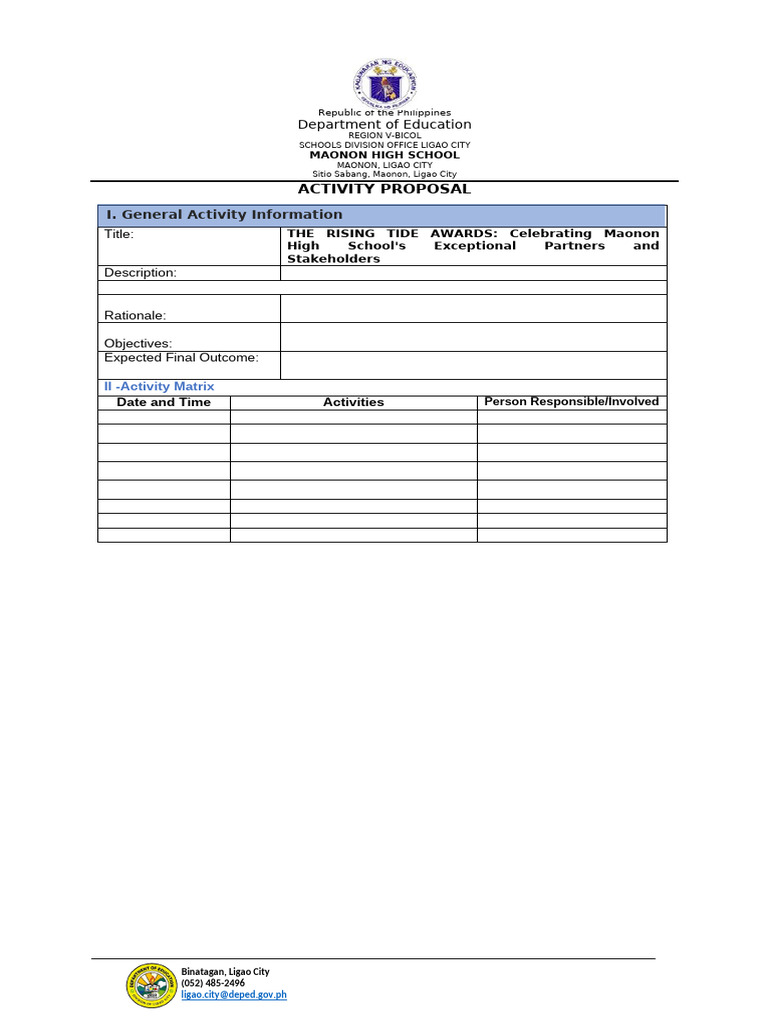 IMMERSION ACTIVITY PROPOSAL | PDF