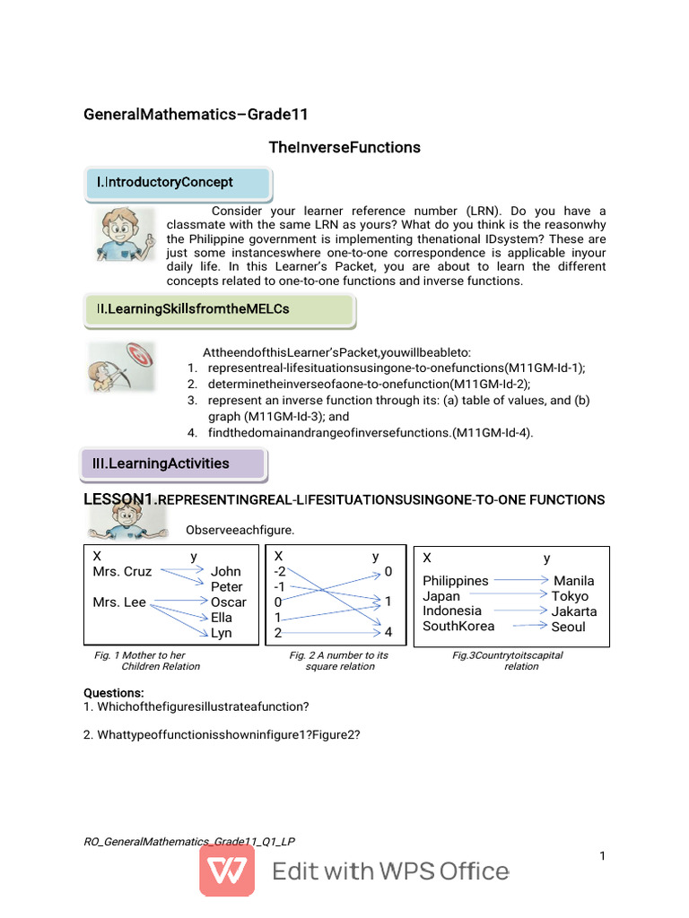 One to One Function | PDF | Function (Mathematics) | Functions And Mappings