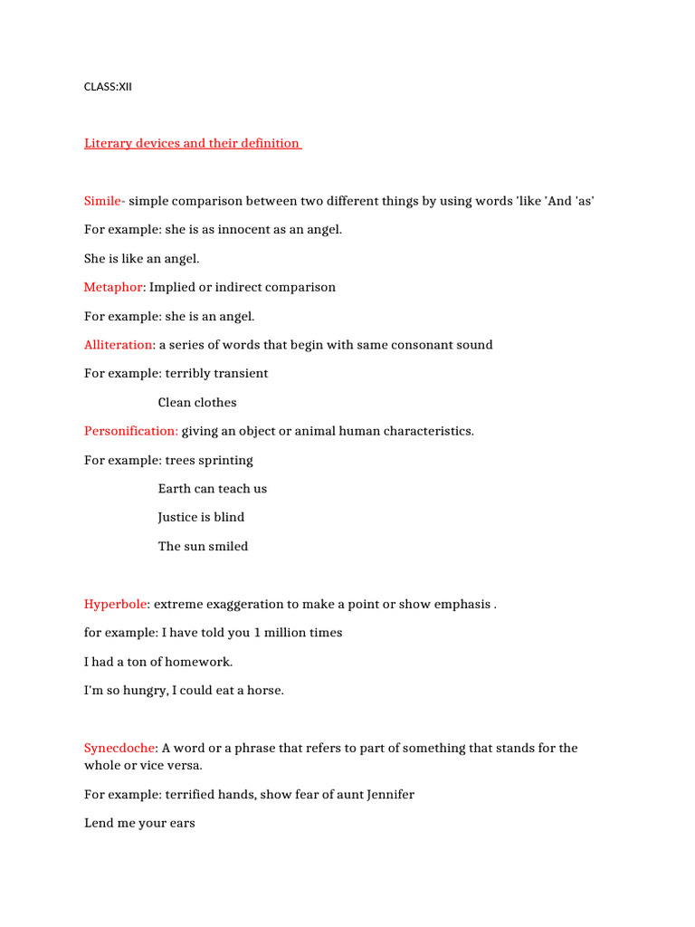 Literary Devices (Single File) | PDF | Irony