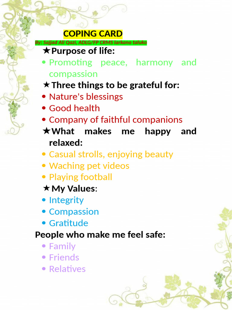 Coping Card Sajjad Qazi ADLG FP LRK | PDF