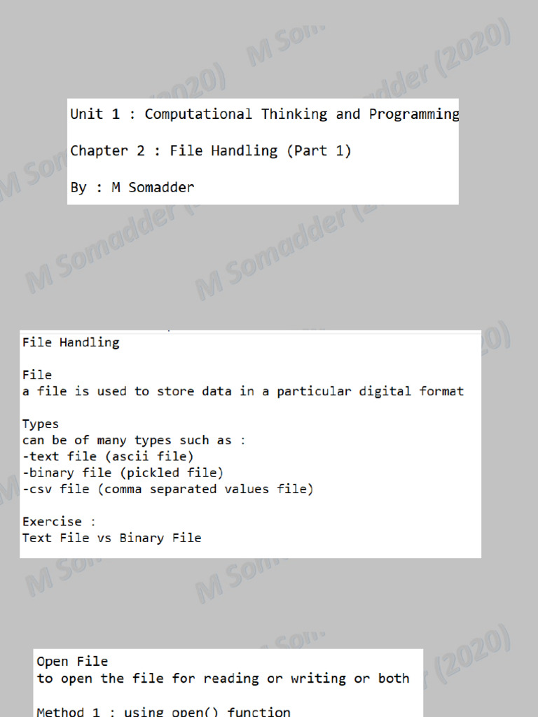 CS 12 File Handling 2020 PART 1 FOR 12 A | PDF