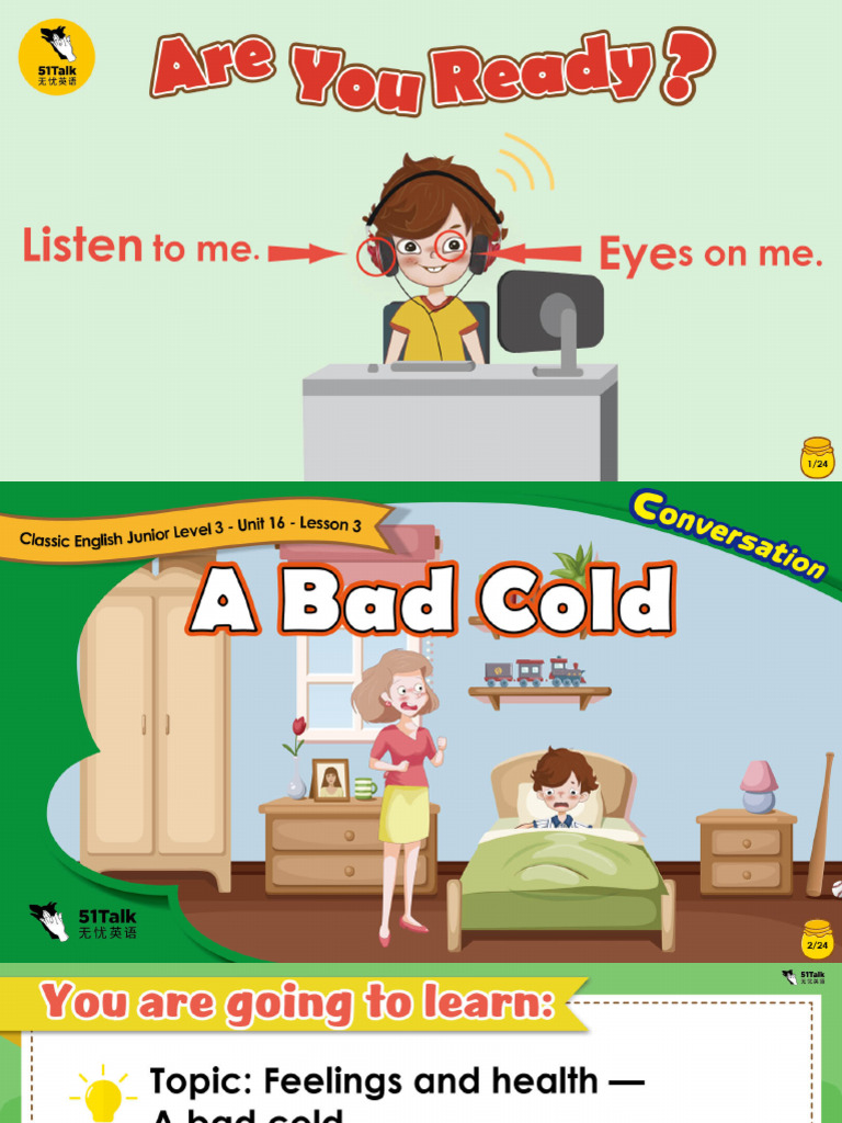 Lesson 3 I Have A Bad Cold | PDF