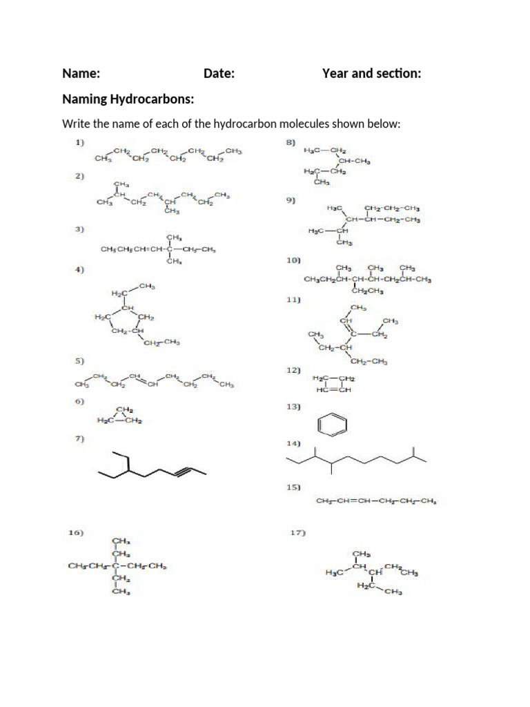 Naming Exercises | PDF
