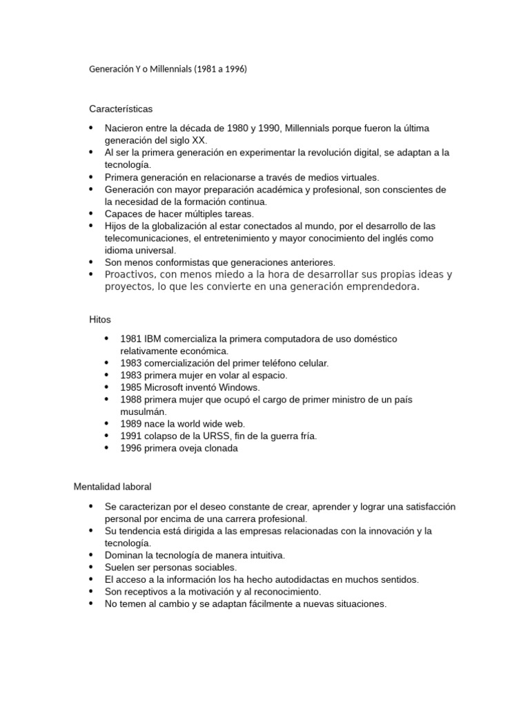 Características de las Generaciones Y, Z y Alpha | PDF | Internet ...