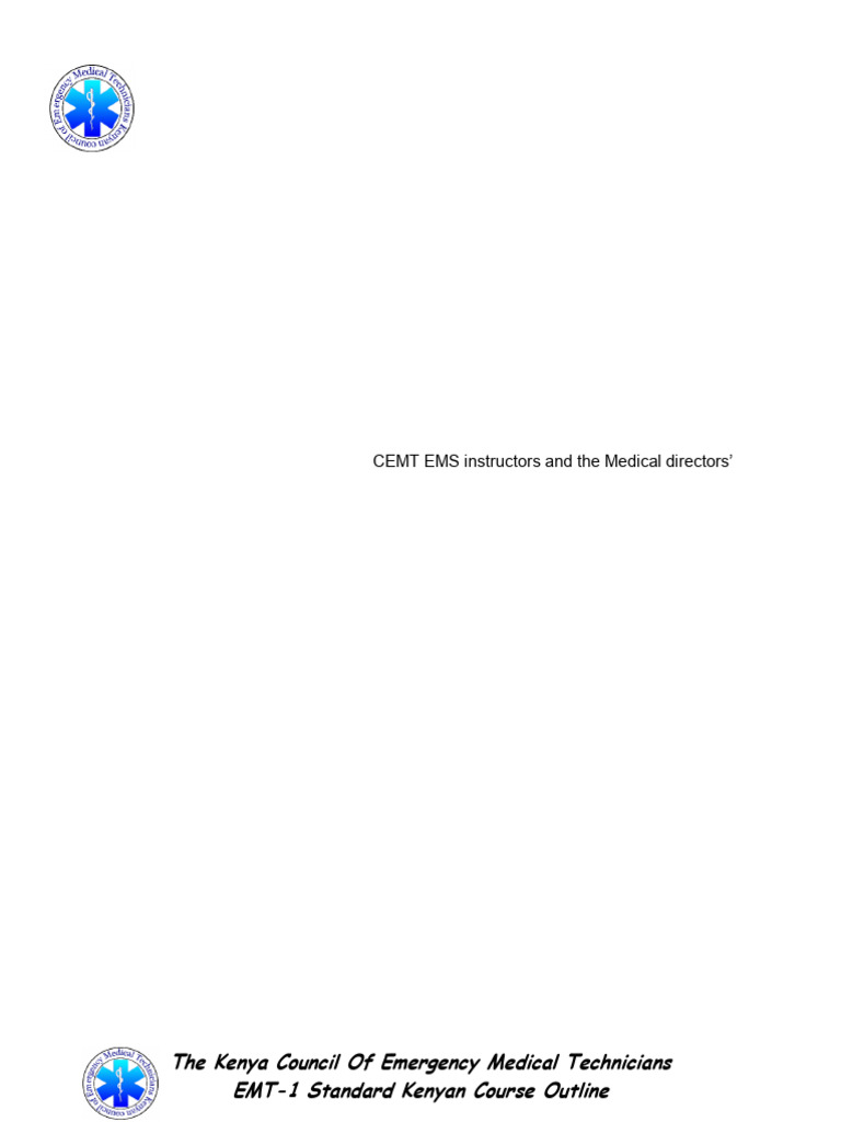 EMT training outline 01 | PDF | Emergency Medical Services | Emergency ...