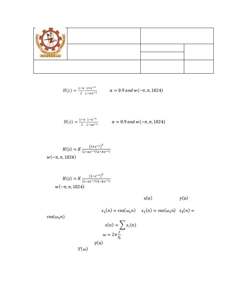 DSP LAB5 Filter Analysis | PDF