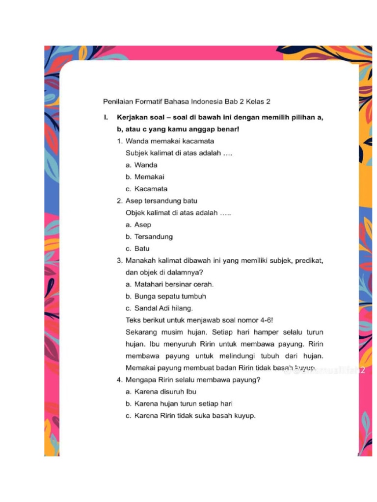 Soal Uts Bi Kelas 2 2024 2025 | PDF