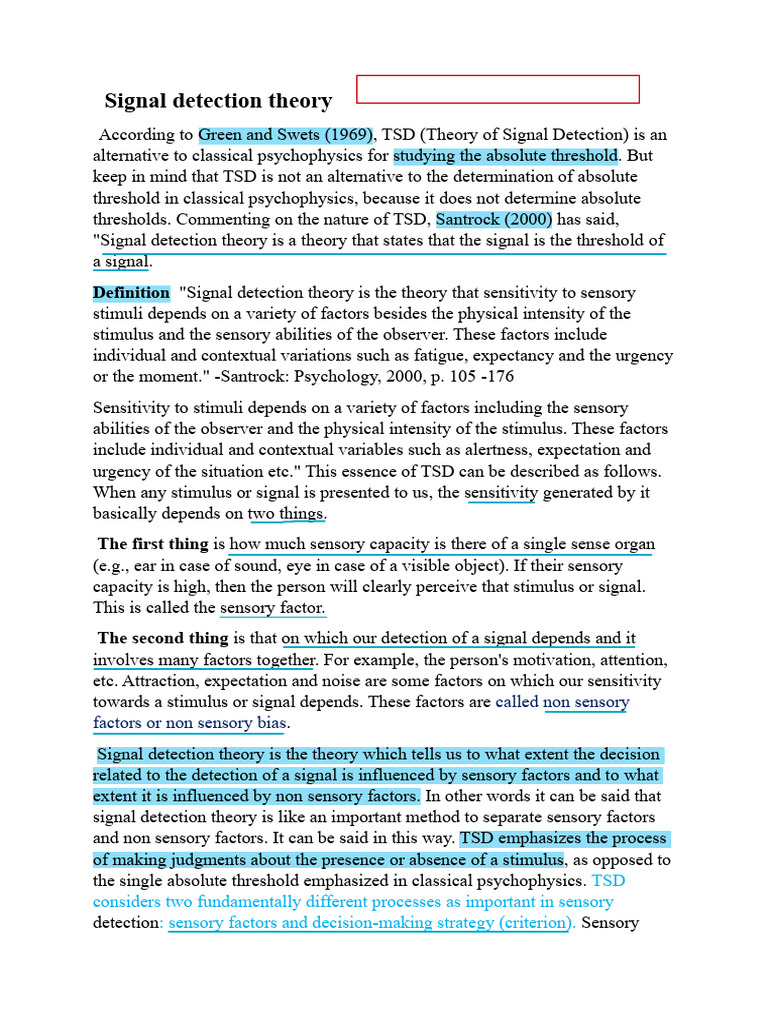 Understanding Signal Detection Theory | PDF | Receiver Operating ...