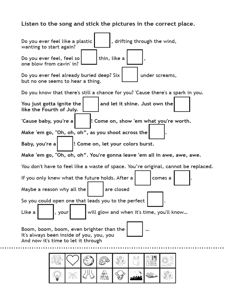 Firework - Song Worksheet | PDF