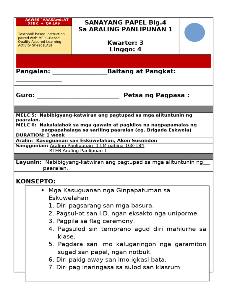 AP1 LAS Q3 wk4 | PDF
