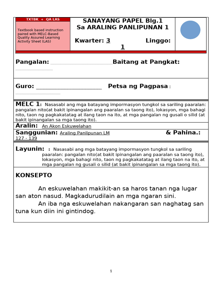 AP1 LAS Q3 wk1 | PDF