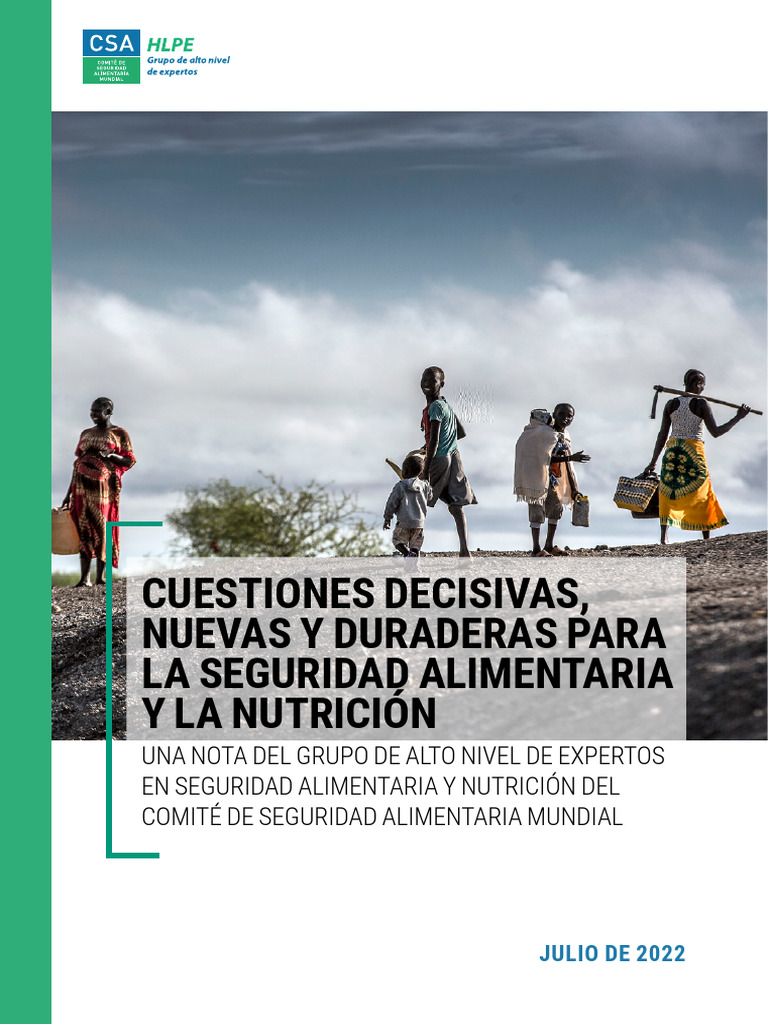 Cuestiones Decisivas, Nuevas y Duraderas para La Seguridad Alimentaria y La Nutraición | PDF ...