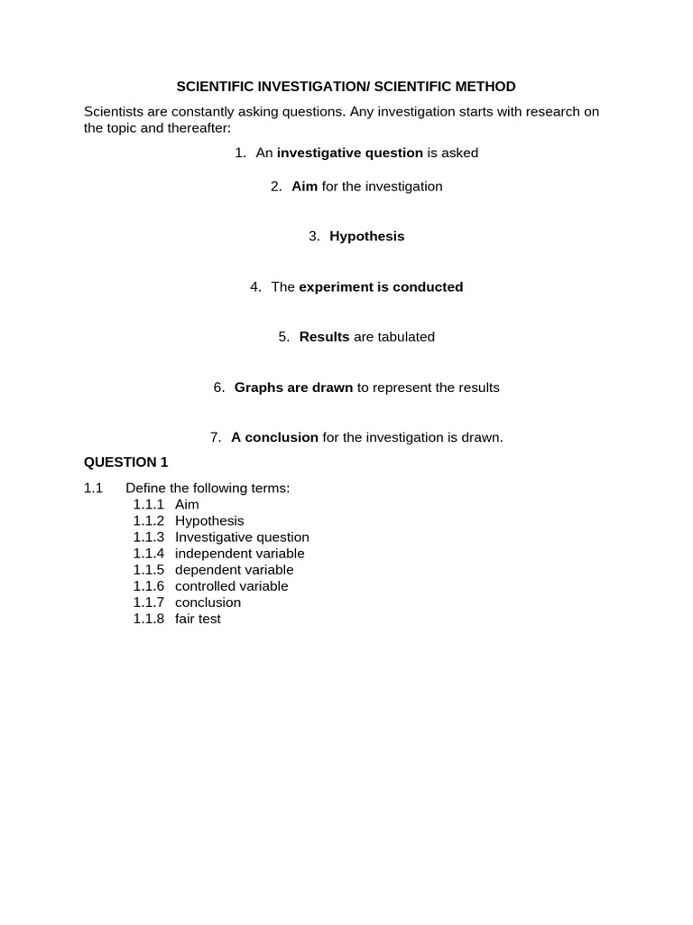 Scientific Investigation | PDF