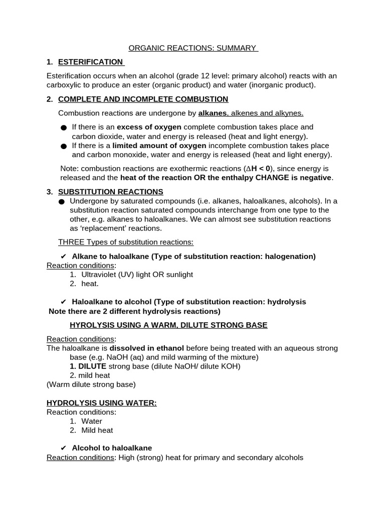 Organic Reactions: Esterification & Combustion | PDF | Ester | Combustion