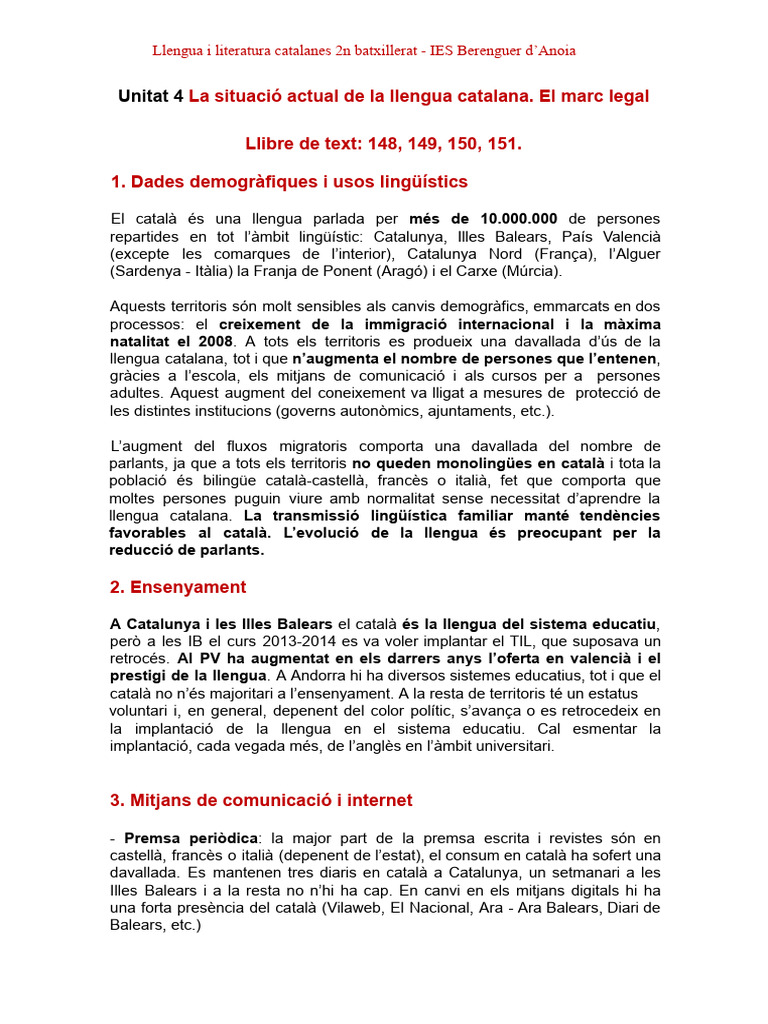 2n batx unitat 4 | PDF