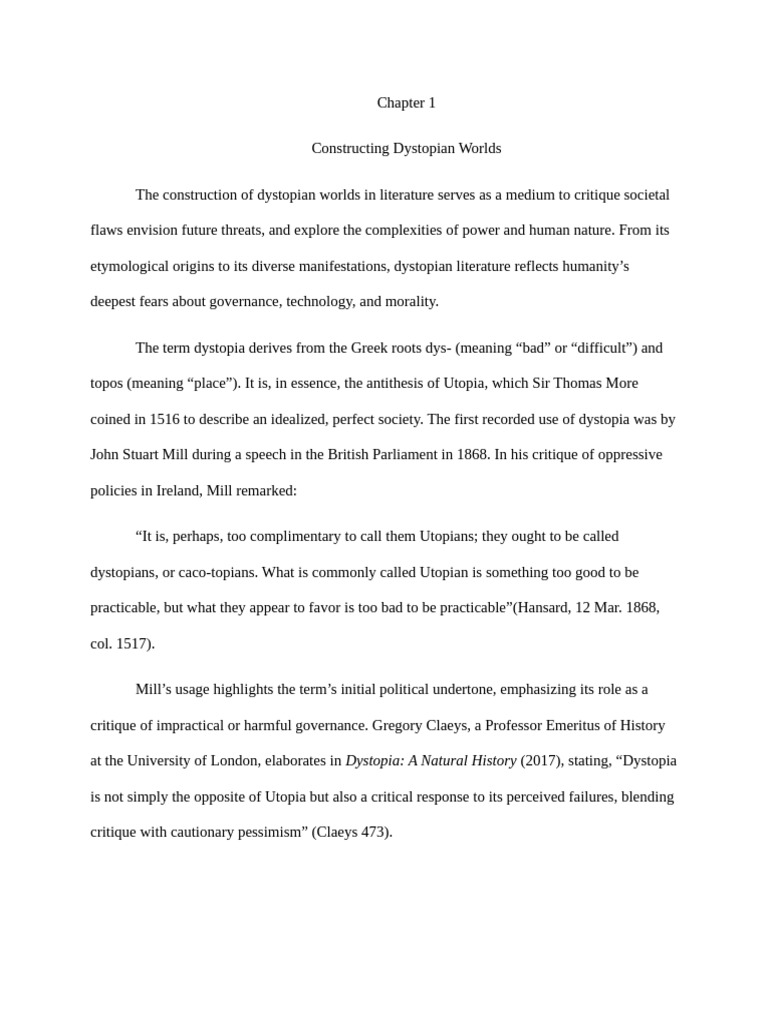 Building Dystopian Worlds in Literature | PDF | Dystopia | Utopian And ...