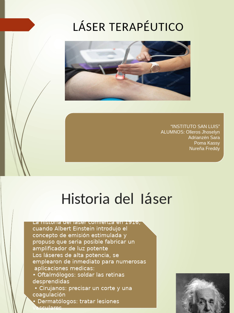 Terapia con Láser: Historia y Aplicaciones | PDF | Láser ...