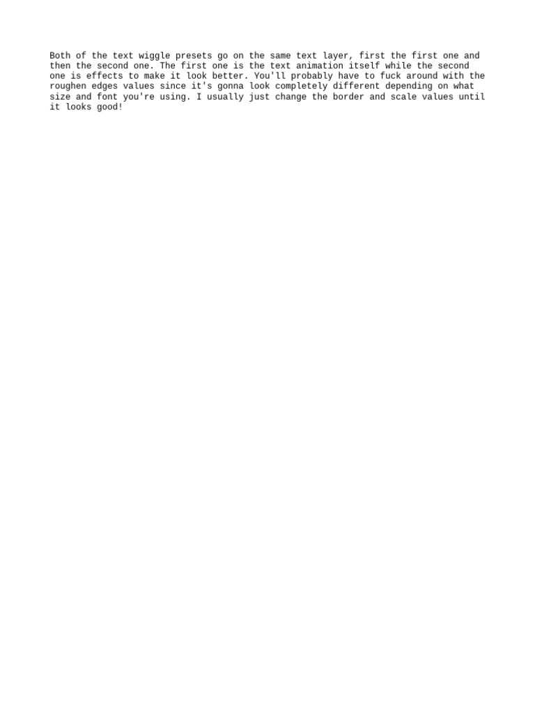 Text Wiggle Animation Tips | PDF