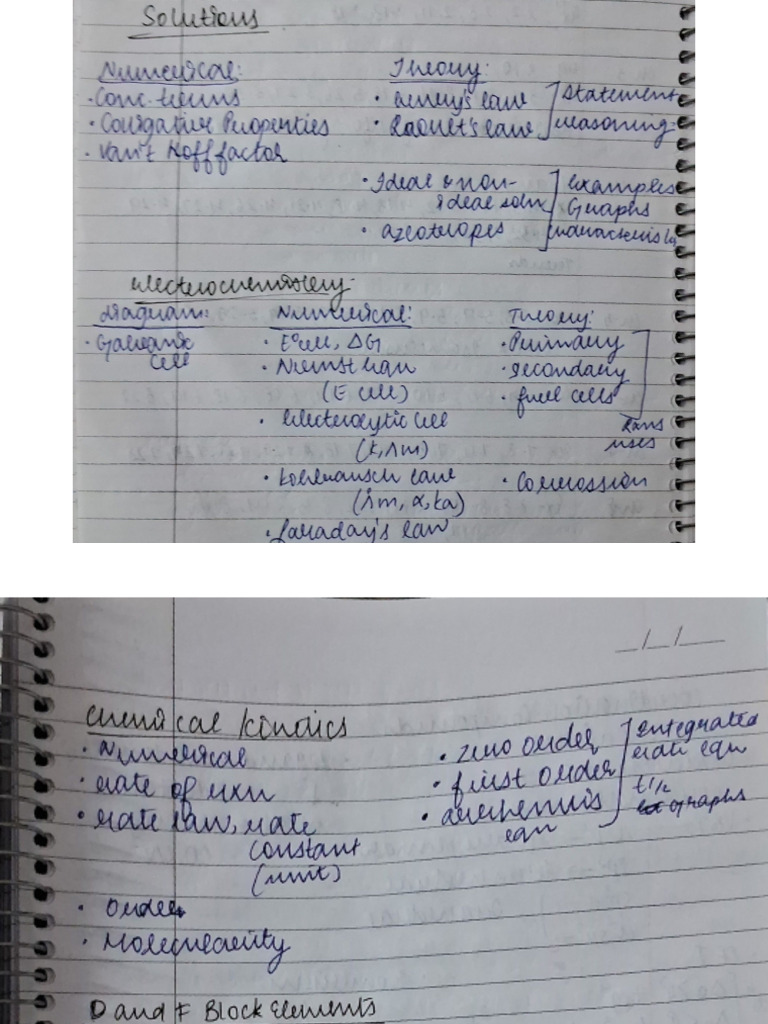 Chemistry Imp Topics | PDF