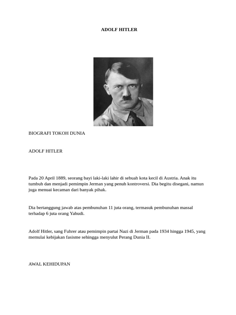 Biografi Adolf Hitler | PDF