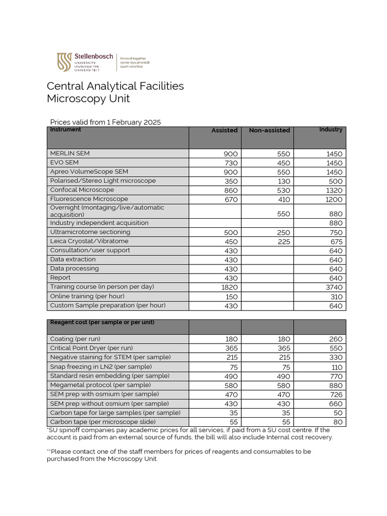 SEM Pricing for 2025 Services | PDF | Microscope | Scanning Electron ...