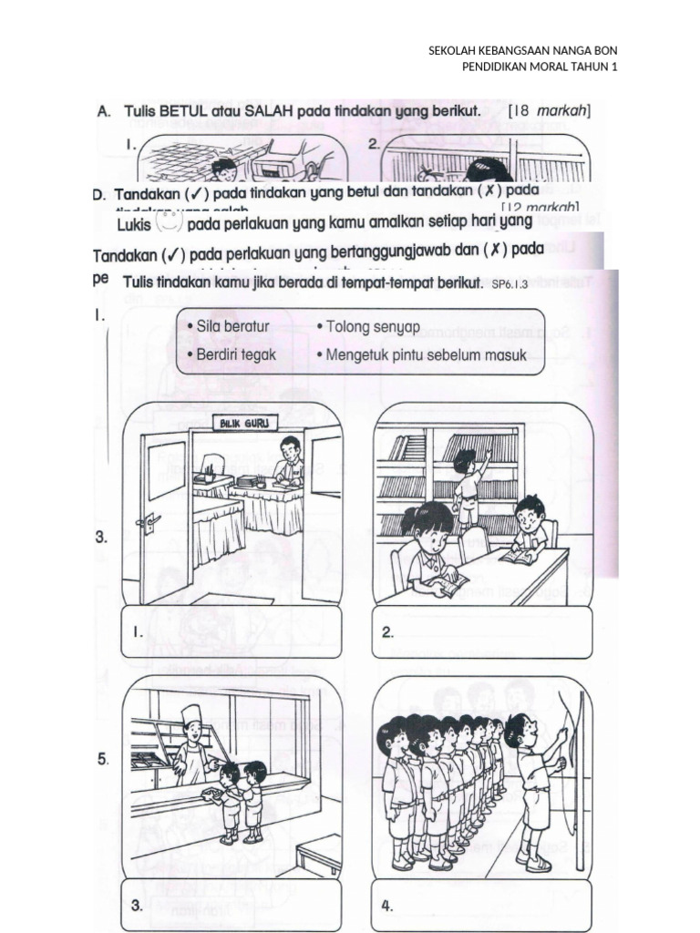 Pendidikan Moral Tahun 1 | PDF