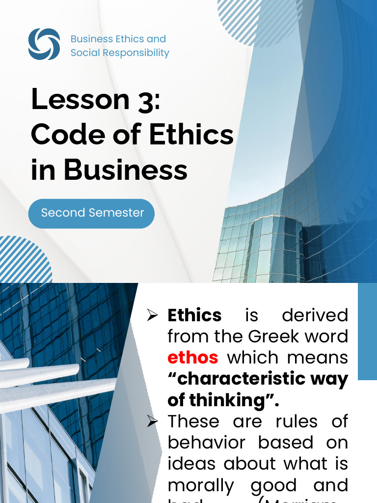 Lesson 3. Business Ethics | PDF | Business Ethics | Behavioural Sciences
