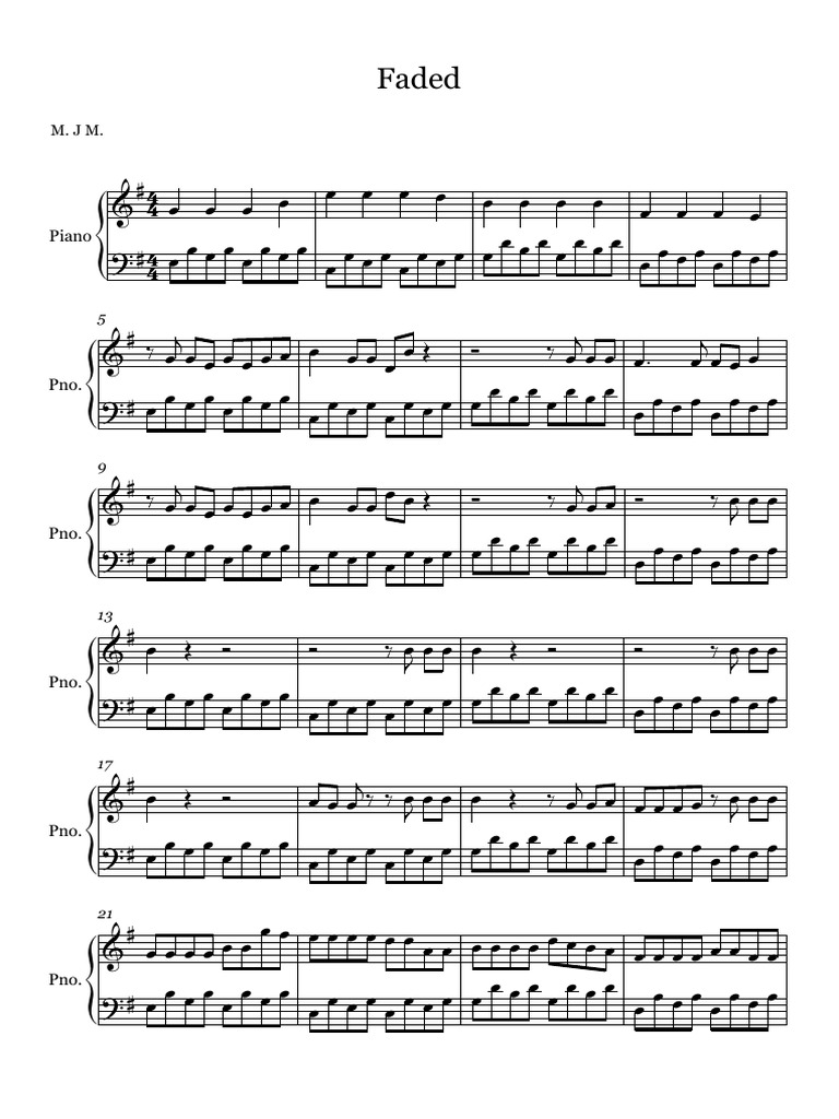 Faded - Partitura Completa | PDF