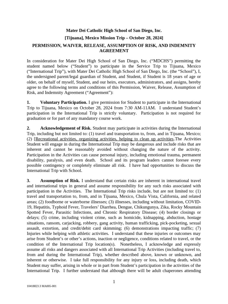 Permission Slip Desayunador Padre Chava | PDF | Over The Counter Drug | Vaccines