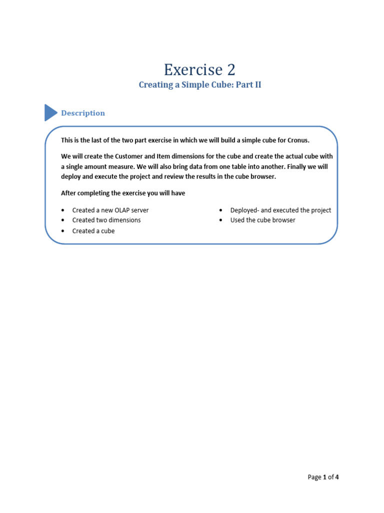 Exercise 2 | PDF | Data Warehouse | Databases