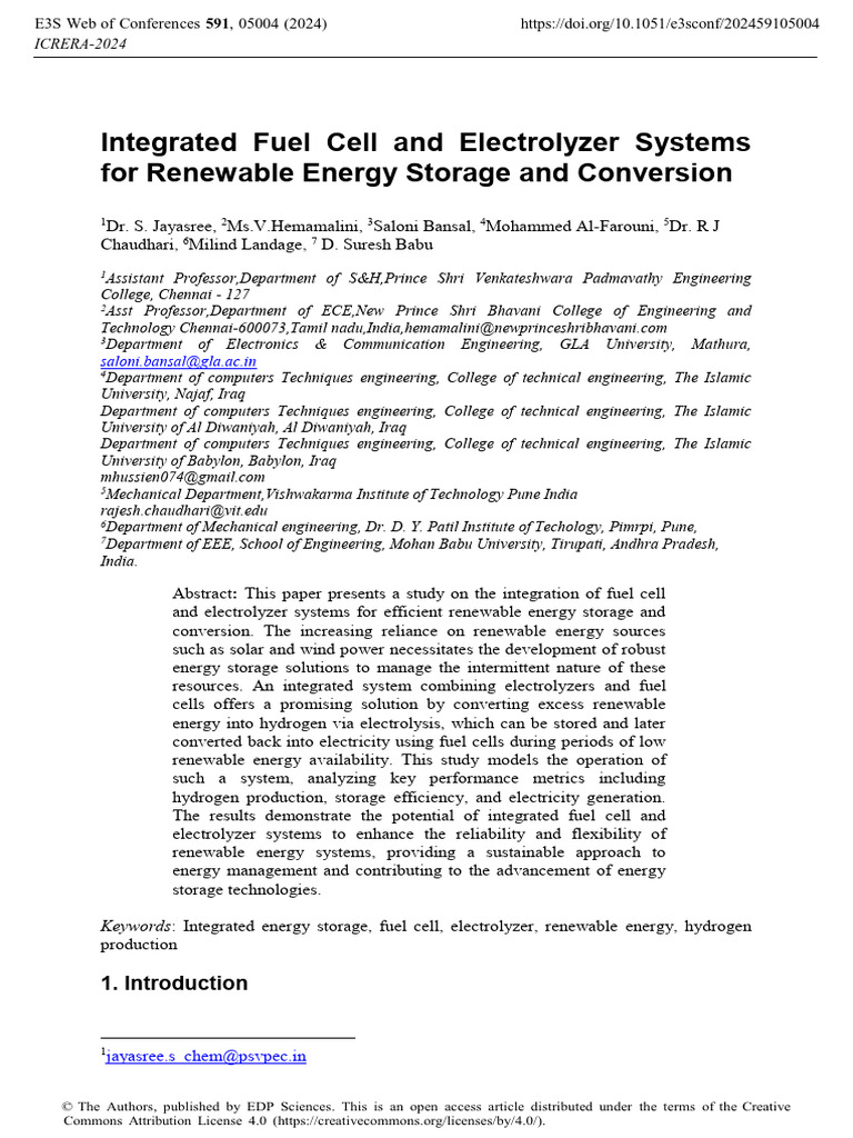 Integrated_Fuel_Cell_and_Electrolyzer_Systems_for_ | PDF | Energy ...