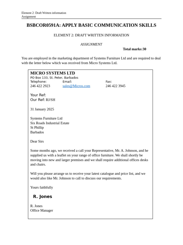 Draft Written Information Assignment | PDF