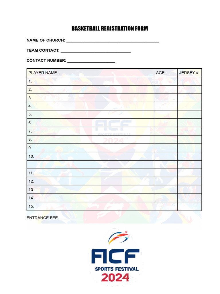 Church Sports Registration Forms | PDF