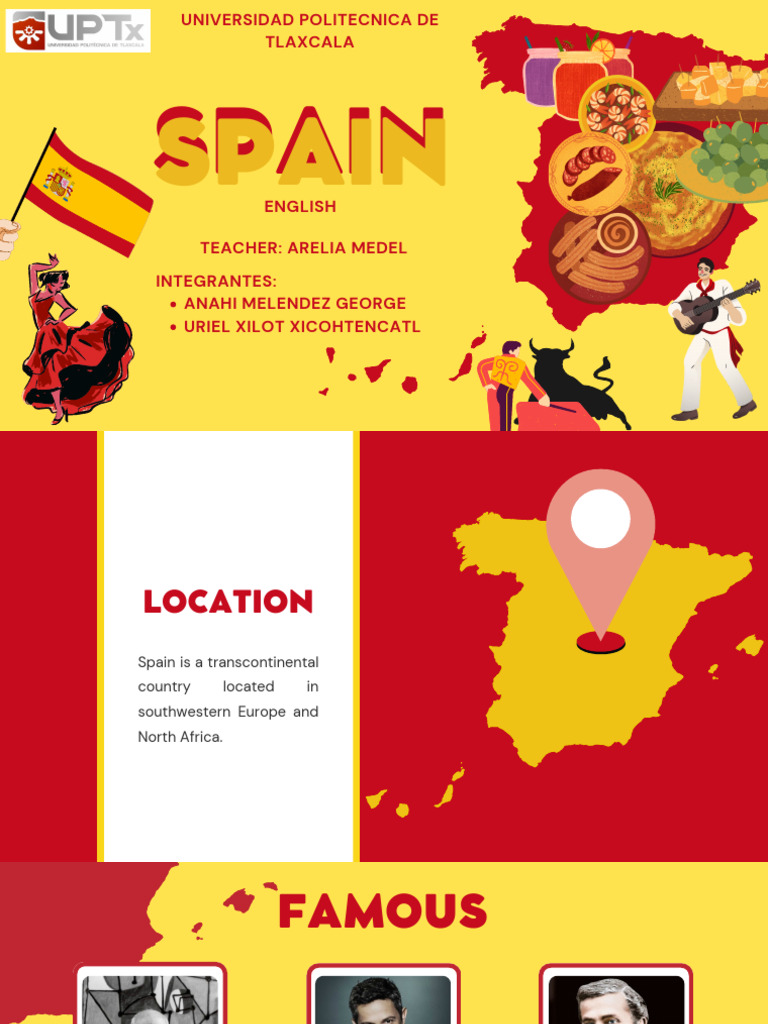 Presentacion cultura e historia de España ilustrativo creativo amarillo ...