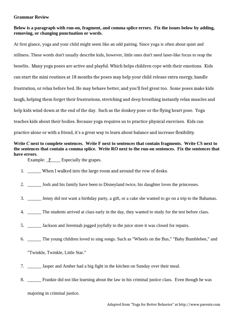 Grammar Worksheet 2 | PDF
