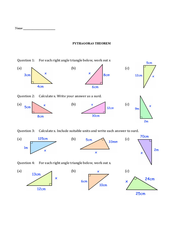 Pythagoras Assignment | PDF