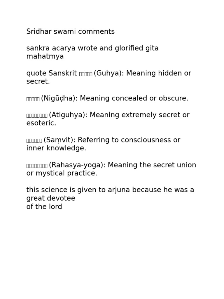 Secrets of the Gita: Insights on Rahasya-yoga | PDF