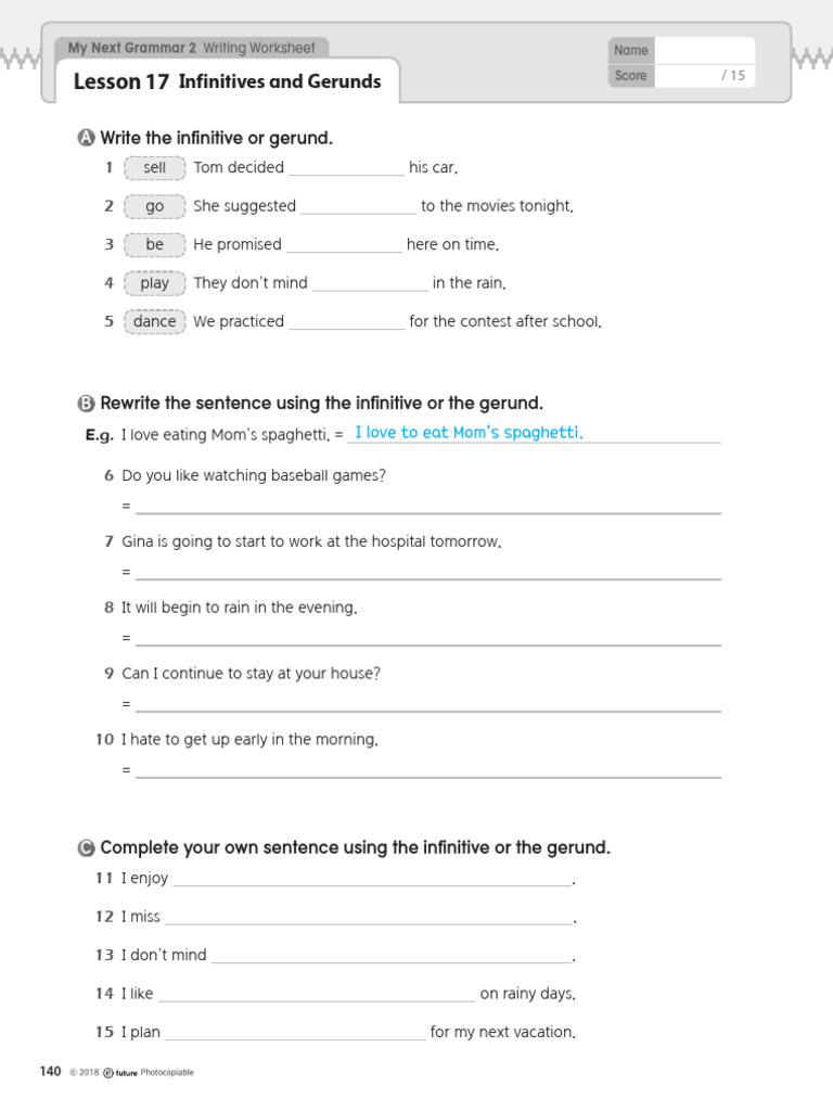 Writing Worksheet 17 | PDF