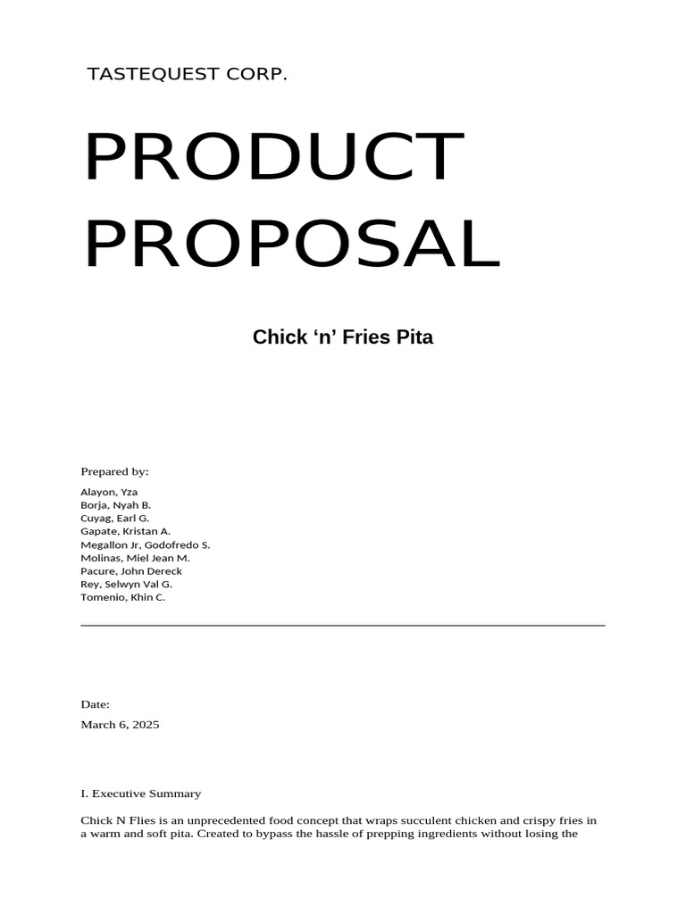 Product Proposal | PDF