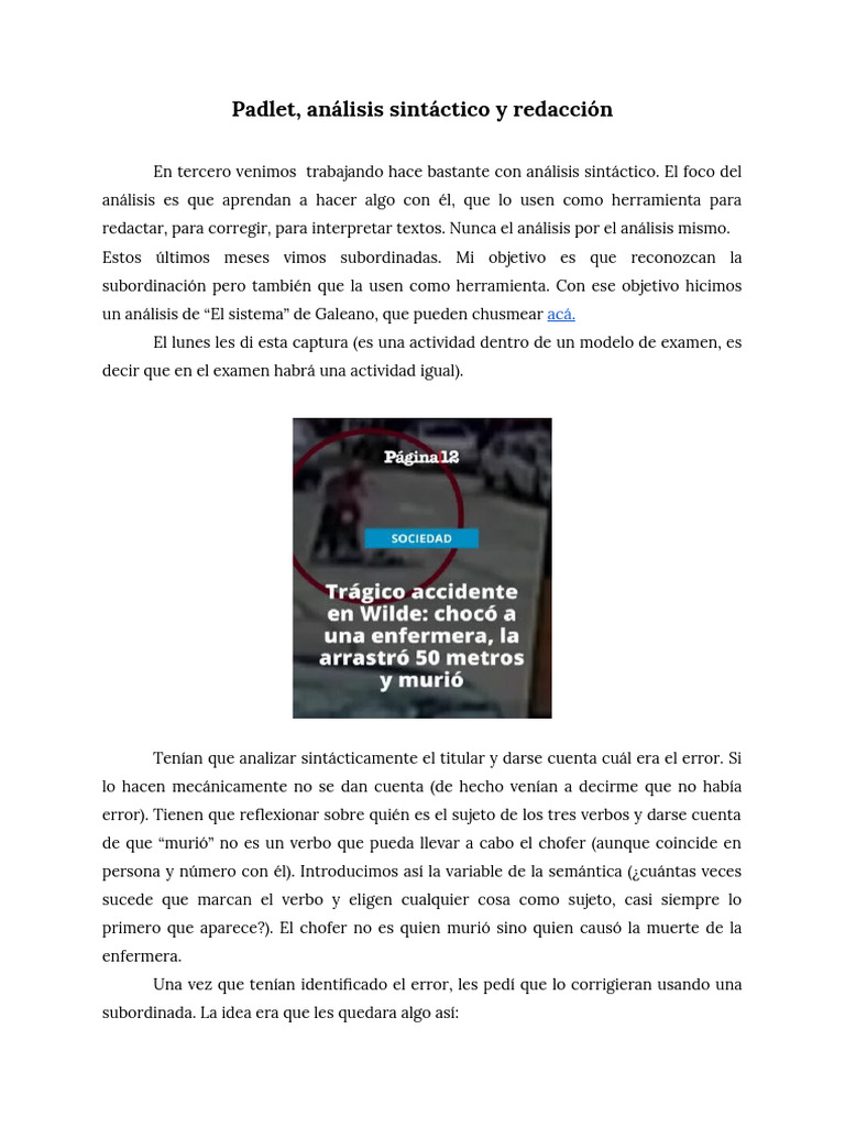 Padlet Analisis Sintactico y Redaccion Nsjona | PDF