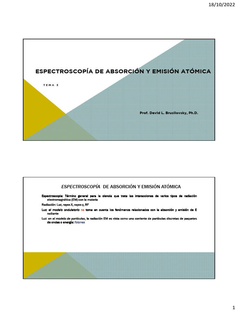 Espectroscopia de Absorción y Emisión Atómica | PDF | Espectro de ...