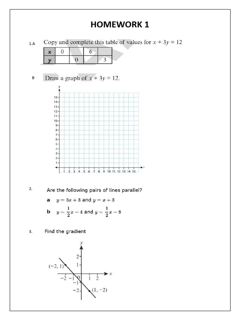 Homework 1 (Grade 9) | PDF