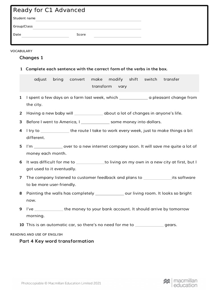 C1 Advanced Test Preparation Guide | PDF