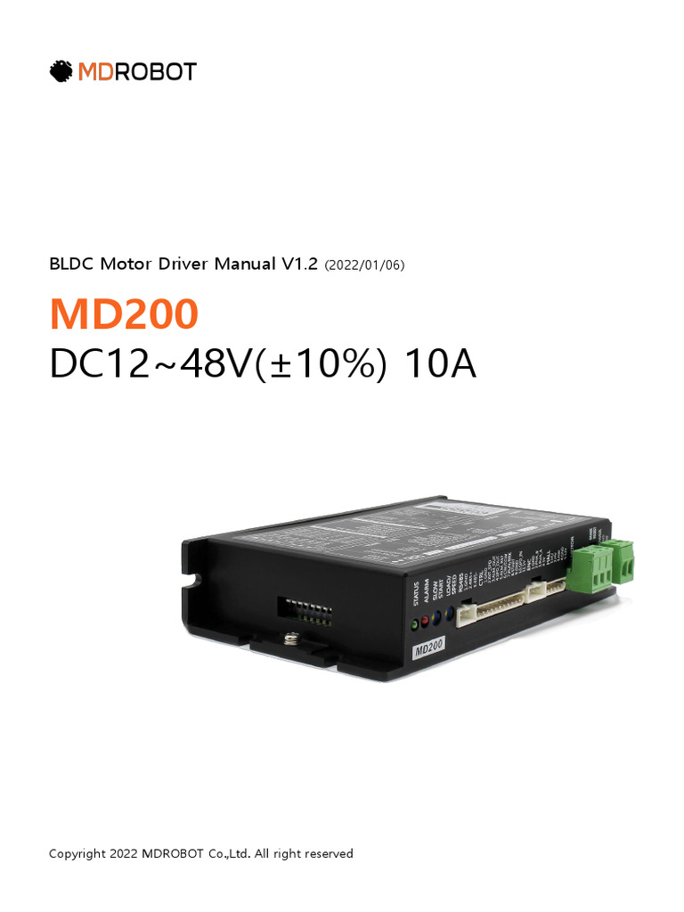 Driver Đ NG Cơ - MD200-BLDCDriverManualV12 | PDF | Servomechanism | Manual Transmission