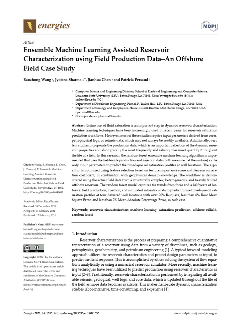 Ensemble Machine Learning Assisted Reservoir Chara | PDF | Errors And Residuals | Coefficient Of ...