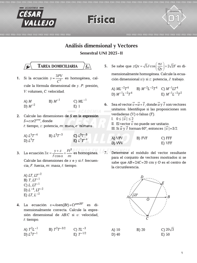 FI SCV Dom Sem01 | PDF | Formas geométricas | Física