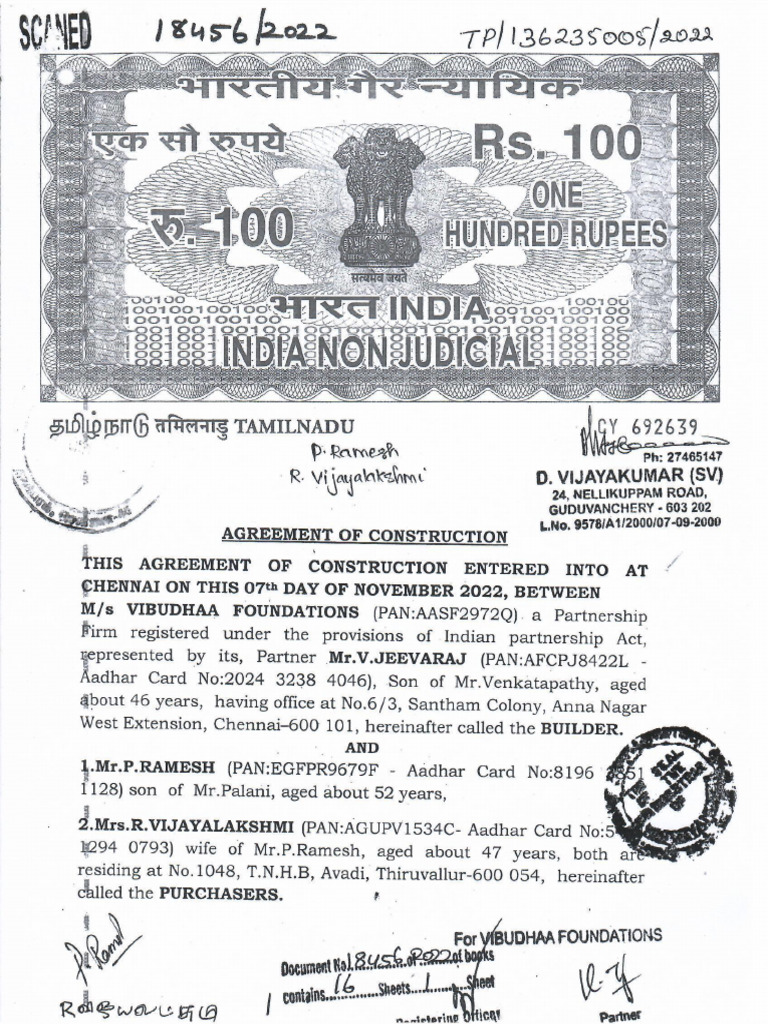 Ramesh Construction Agrement | PDF