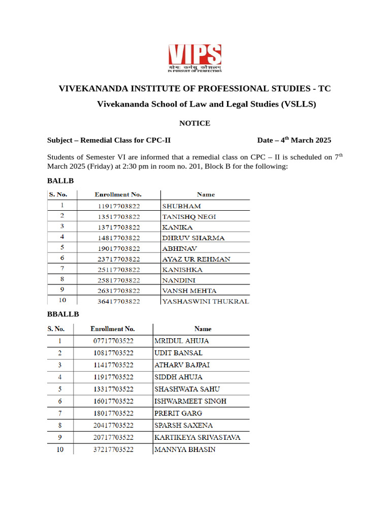 CPC Remedial Class Notice | PDF